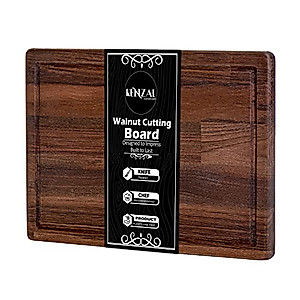 Kenzal Walnut Wood Cutting Boards for Kitchen, Heavy Duty chopping board with Juice Groove, Kitchen Chopping Board for Meat(Butcher Block), Cheese and Vegetables 13 x 10 Inches