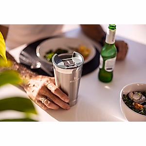 Stanley Stay-Chill Beer Pint 16 oz | Wide Mouth Lid | Built-In Bottle Opener | Beer Tumbler Cup | Insulated Stainless Steel Pint Glass | BPA-Free | Cream Gloss