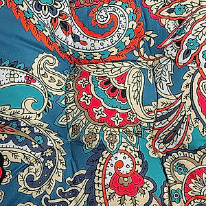 Makimoo 2-Pack Outdoor/Indoor Wicker Patio Seat Cushion Pad with Ties - Weather Resistant, Decorative Dining Chair Cushion, 17" x 17" (Blue Trumpet Flowers)