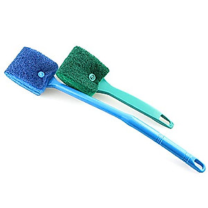 LQ Industrial 2PCS Fish Tank Cleaning Brush 2 Colors Aquarium Fish Tank Double Sided Cleaning Sponge Brush