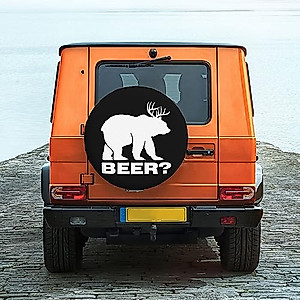Deer Beer Bear,Funny Tire Cover Universal Fit Spare Tire Protector for Truck SUV Trailer Camper Rv