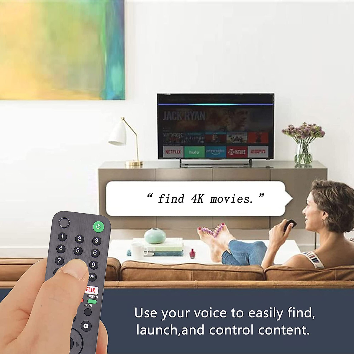 MYHGRC RMF-TX500U Voice Remote Control fit for Sony Smart TV Replacement Sony Voice Remote for All Sony Bravia LED OLED LCD 4K UHD HDTV HDR TV, with Google Play Netflix Button …