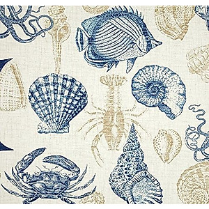 RSH DECOR: Lumbar Throw Pillows Set of 4 | 20” x 12" | All-Weather Spun Fabric | Water and Fade-Resistant | Outdoor Support Pillows for Patio Furniture | Blue Tan Crab