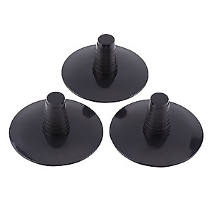Walfront 6Pcs Bottle Top Stem, 3.15 x 3.15 x 1.57 Glass Beer Bottles Top Holder for Crafts,Wine Bottles Top Stems Base Stand Rubber(Black)