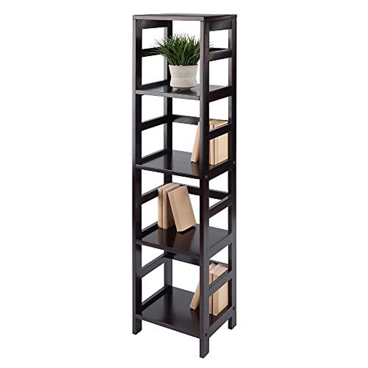 Winsome 4 tier Wood Leo model name Shelving, Small, Espresso