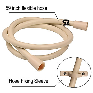 PIH High Pressure RV Handheld Shower Head Unit with Powerful Shower Spray w/Pause setting, Multi-functions, Bathroom Accessories w/ 59'' Hose, Bracket, Hose Clock