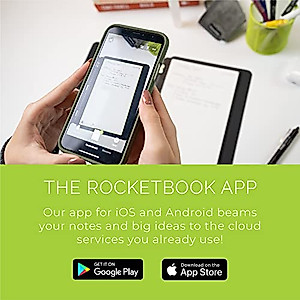 New Rocketbook Pro Smart Notebook | Black | Scannable Office Notebook with 20 Sheet Page Pack - Lined and Dot Grid | Hardcover Vegan Leather Reusable with 1 Pilot Frixion Pen & 1 Microfiber Cloth | Executive Size: 7 in x 9 in