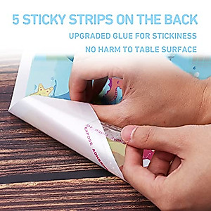 Disposable Stick-on Placemats 40 Pack for Baby & Kids, Toddler Placemats in Reusable Pouch 12" x 18" (Blue Ocean Life)