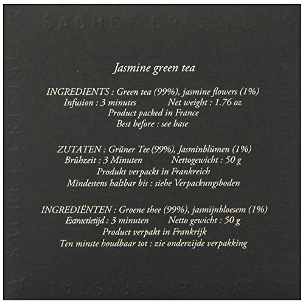 Dammann Freres Sachets, Vert Au Jasmin Tea Bags, Premium Gourmet French Jasmine Green Tea, 25 Count (Single Pack)