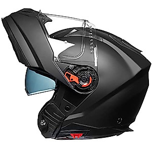 ILM Modular Motorcycle Helmets for Adults Men Full Face Flip up Pinlock Compatible DOT Model 909 (Matte Black, L)