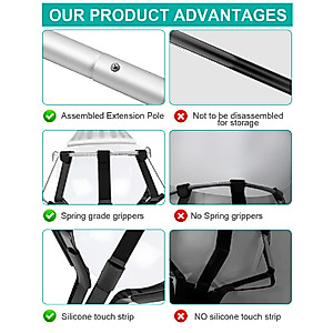 Yetolye Light Bulb Changer for High Ceilings, Lightweight Light Bulb Changer,High Reach Light Bulb Changer Reach up to 18FT,High Ceiling Light Bulb Changer with Pole-12FT Extension Pole