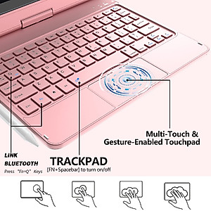 Touch Keyboard for All-New Kindle Fire HD10 Tablet&Fire HD10 Plus(Only Compatible 11th Generation,2021 Release) 10.1"-360° Rotatable Touchpad Keyboard Case,Thin&Protective for Fire HD10 Tablet(2021)