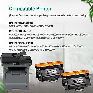 JMLCOLORS Brother TN850 TN820 Toner Replacement for TN-850 TN-820 for HL-L6200DW,MFC-L5700DW, L6200DWT MFC-L5900DW HL-L5200DWT L5200DW L5100DN, MFC-L5800DW MFC-L5850DW L6700DW L6800DW Printer（2-Pack）