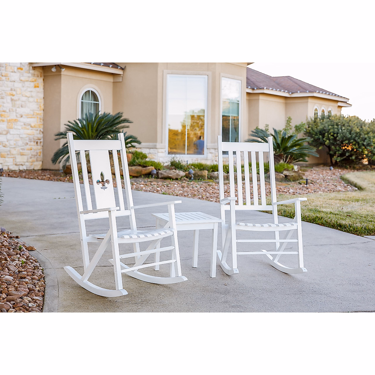 Leigh Country Heartland White 5 Slat Classic Rocker Rocking Chair