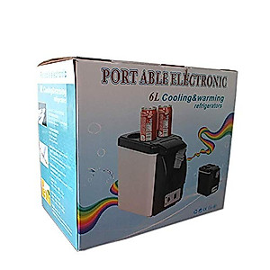 Mini Fridge 6L Portable CounterTop Fridge Quiet InVehicle Compact Refrigerators Car Compact Refrigerator | Low Energy，4 Bottles of Drinks Can Be Placed On The Top Table Top Fridge (Color : White) MZ