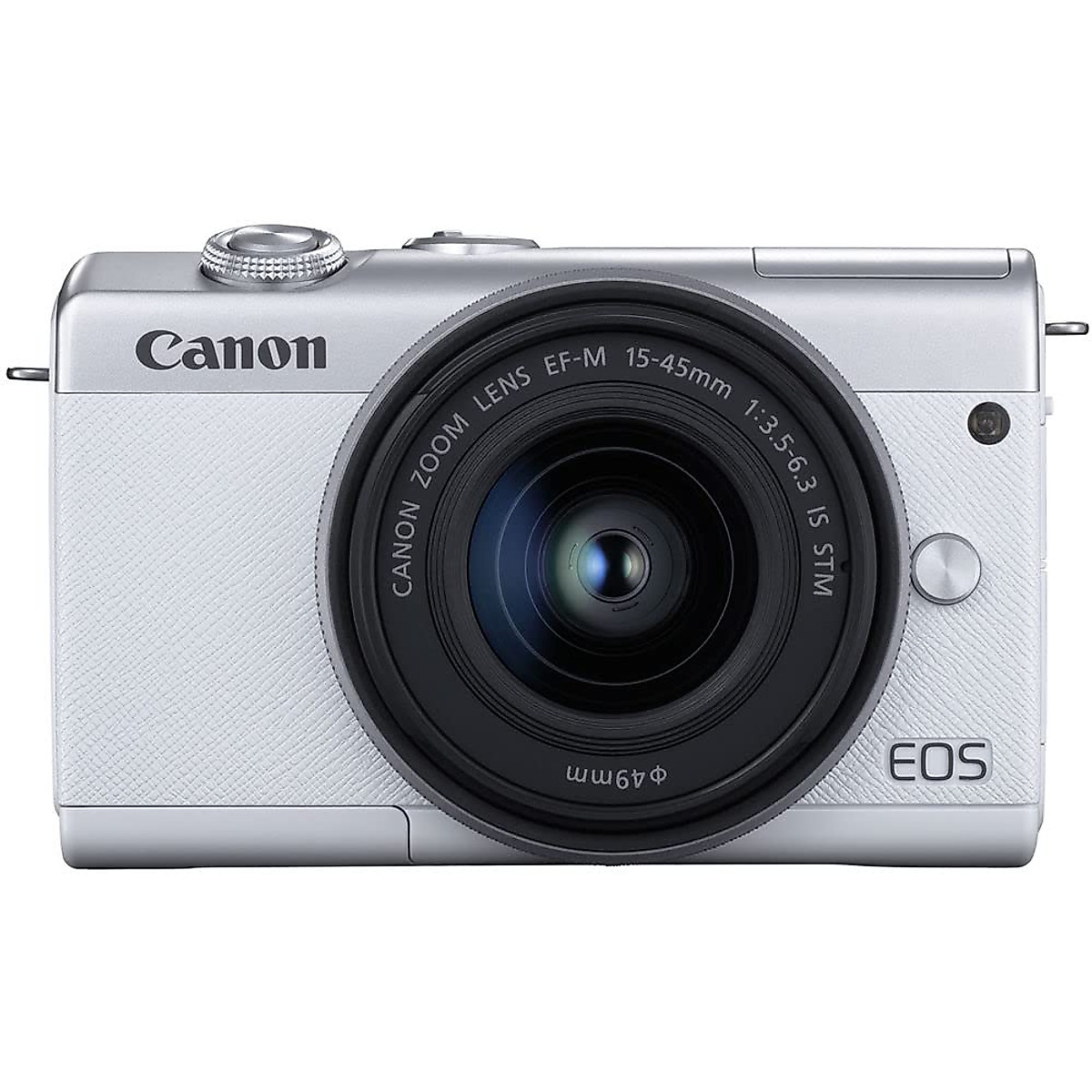 Canon EOS M200 Mirrorless Digital Camera with 15-45mm Lens (White) (3700C009), 64GB Card, Case, Filter Kit, Corel Photo Software, 2 x LPE12 Battery, External Charger + More (Renewed)
