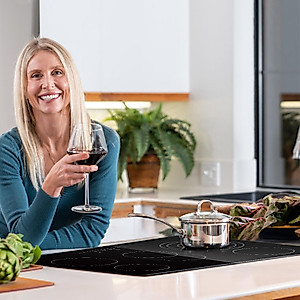 VEVOR Built in Electric Stove Top, 30 inch 5 Burners, 240V Glass Radiant Cooktop with Sensor Touch Control, Timer & Child Lock Included, 9 Power Levels for Simmer Steam Slow Cook Fry