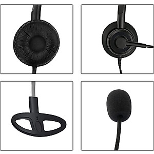 RJ9 Telephone Headsets with Microphone Noise Cancelling, Corded Office Phone Headsets Compatible with Yealink T27G T29G T40G T41P T41S T42S T46S T48S T53W T55A Avaya 9608 9611 9630 J169 J179