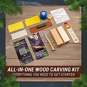 BeaverCraft, Wood Carving Kit Comfort Bird DIY - Complete Starter Whittling Knife Kit for Beginners Adults and Teens - Book Fun Project Carve Bird Hobby Whittling Knife - Learning Woodworking