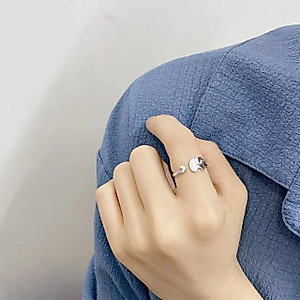 Cute Elephant Open Promise Statement Rings for Women Girls Minimalist Lovely Animal Eternity Engagement Ring Finger Band Fashion Jewelry Adjustable