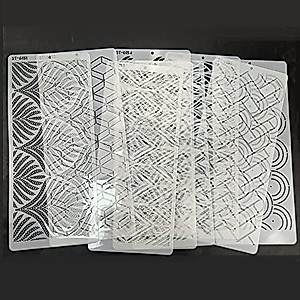 AK ART KITCHENWARE 15 PCS Plastic Airbrush Cookie Cake Stencils for Cake Decoration Fondant Decorating Stencils for Wall Painting Drawing Stencil Set Cake Tools ST-6151~6165