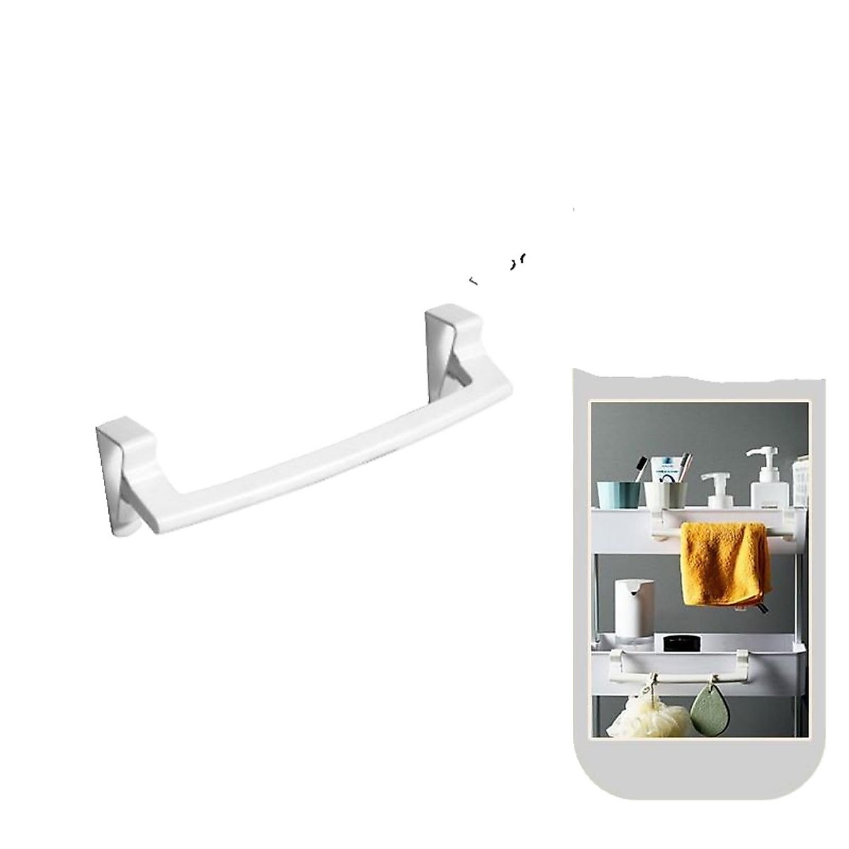 Cabinet Door Towel Rack Punch-Free wall橱柜门毛巾架免打孔壁挂门后收纳挂架浴室免钉单杆毛巾架抹布挂杆 Kitchen Accessories
