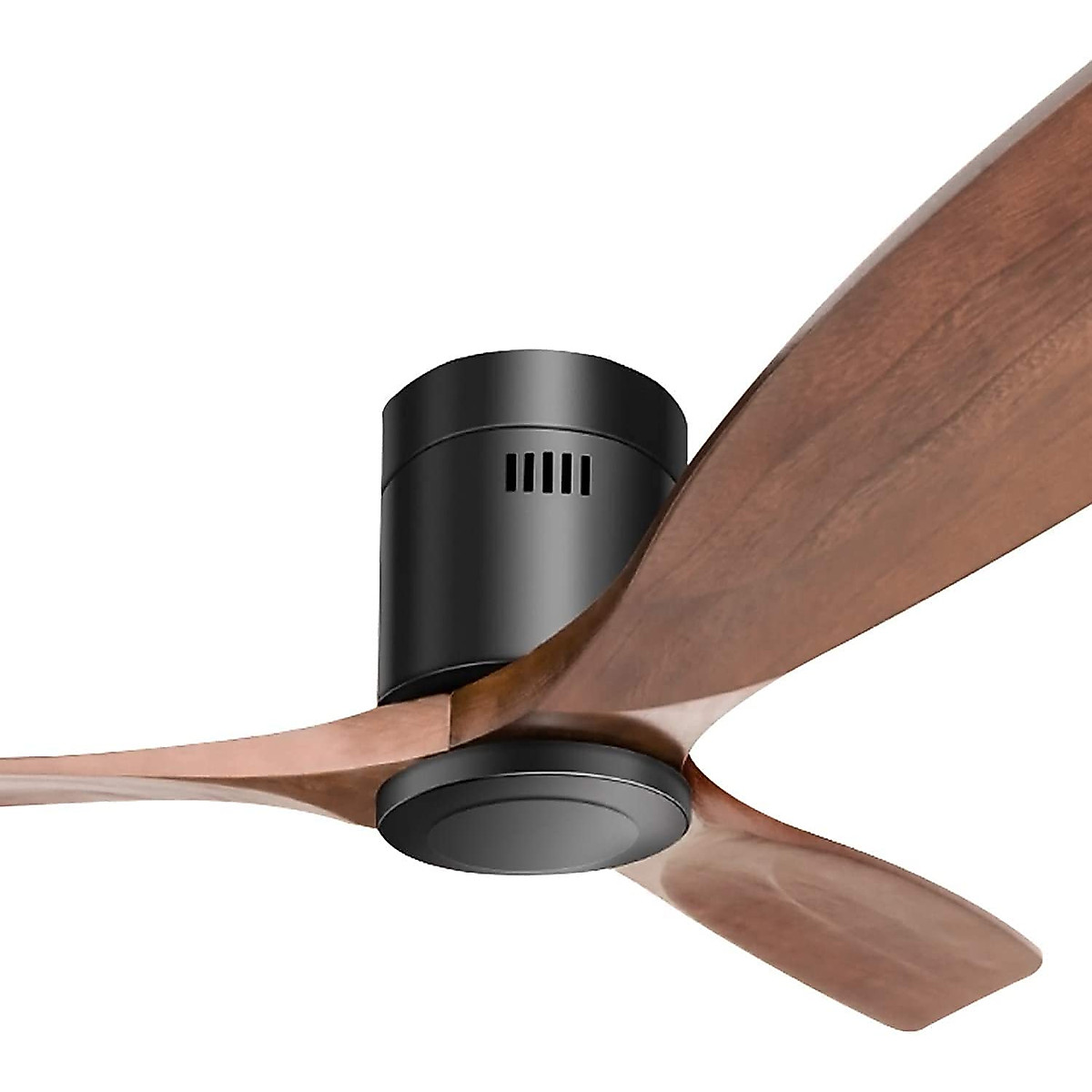 Sofucor 52" Flush Mount Ceiling Fan no Light and Remote Control, Indoor Outdoor Ceiling Fans Without Light, Quiet Energy Saving with 6 Speeds, Timer, Brown