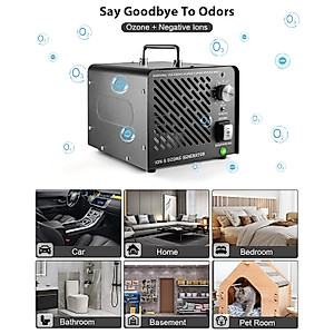 Tiiroy 0zone Negat𝗂ve Iᴑns Generator for Home - 30,000mg/h (Black)