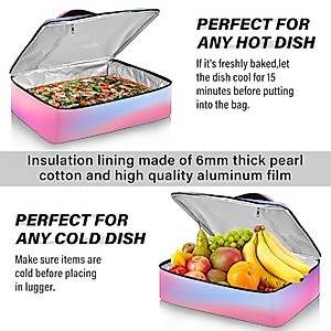 Kcldeci Insulated Thermal Food Carrier Insulated Casserole Carrier for Hot or Cold Food,Vibrant Gradient Blurred Insulated Tote Bag for Potluck Cookouts Parties Picnic,Lasagna Lugger