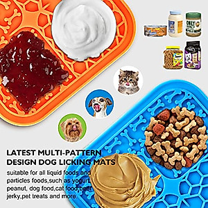 3 Pack Lick Mat for Dogs and Cats, Dog Slow Feeder Dowl Mat for Bathing Grooming Nailing Trimming, Food-Grade, Non-Toxic Dog Feeding Mat, Licking Pad for Dogs Cats