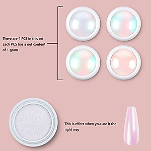 Artdone Chrome Nail Powder Metallic Mirror Effect Pigment Iridescent Aurora Mermaid Pearl Glitter Dust Kit for Gel Polish Nail Art Decoration, Resin Craft…