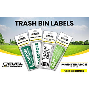 Trash Recycle Stickers – Heavy-Duty Trash Bin Labels - 3-5 Year Indoor/Outdoor Rated - Weather Proof, Ultra Durable - USA Made (6x2 inch), 10 Labels of Each, 20 Total