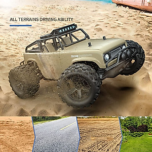 QIYHBVR 1:18 Scale Large RC Cars 50+ Kmh Speed - Boys Remote Control Car 4x4 Off Road Monster Truck Electric - Hobby Grade Toys Trucks for Kids and Adults - 2 Batteries + Connector for 70+ Min Play