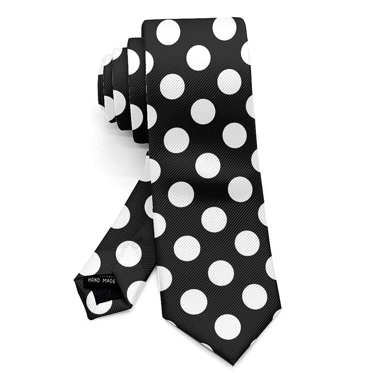 YEAHSPACE Polka Dot Tie Black And White Necktie Men's Ties for Wedding Prom Uniform-polka dot black and white (13), One Size