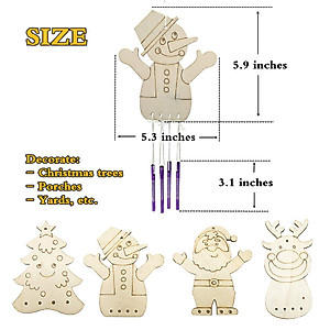 DEUXPER Make Your Own Christmas Ornaments Wind Chime Kit - Arts & Crafts Construct & Paint 4 Wind Powered Musical Chime DIY Gifts for Kids, Boys & Girls