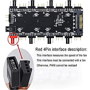 RGEEK RGB/PWM Hub,8 Ports for 5V 3Pin RGB with 5V 4Pin PWM, ARGB Fan Controller Hub Splitter
