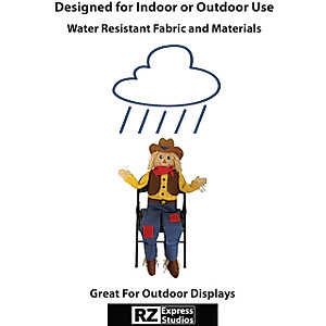 RZ Express Studios 61" Cowboy Scarecrow Western Country Sitting Fall Harvest Decoration