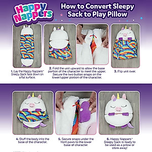 Happy Nappers Pillow & Sleepy Sack- Comfy, Cozy, Compact, Super Soft, Warm, All Season, Sleeping Bag with Pillow- Lion (Large)