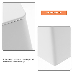 EXCEART 4pcs Metal Tea and Tin Set Airtight Square Canisters with Lids Containers for Coffee Loose Tea Candy or Spices Seasoning Storage White