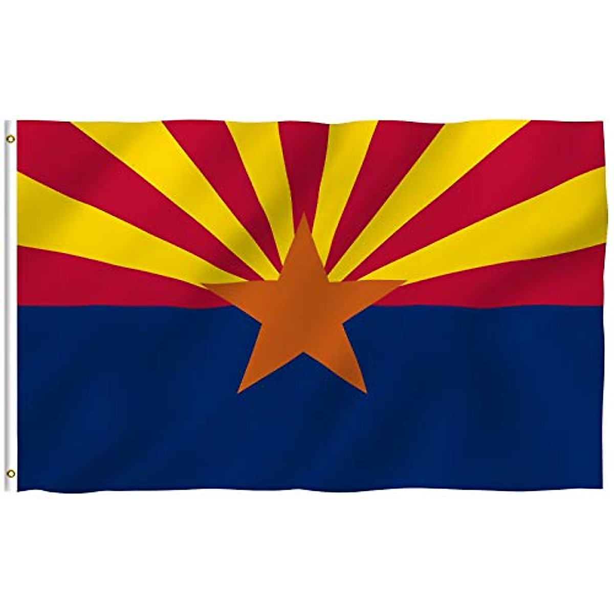 ANLEY Fly Breeze 3x5 Foot Arizona State Polyester Flag - Vivid Color and Fade Proof - Canvas Header and Double Stitched - Arizona AZ State Flags with Brass Grommets 3 X 5 Ft