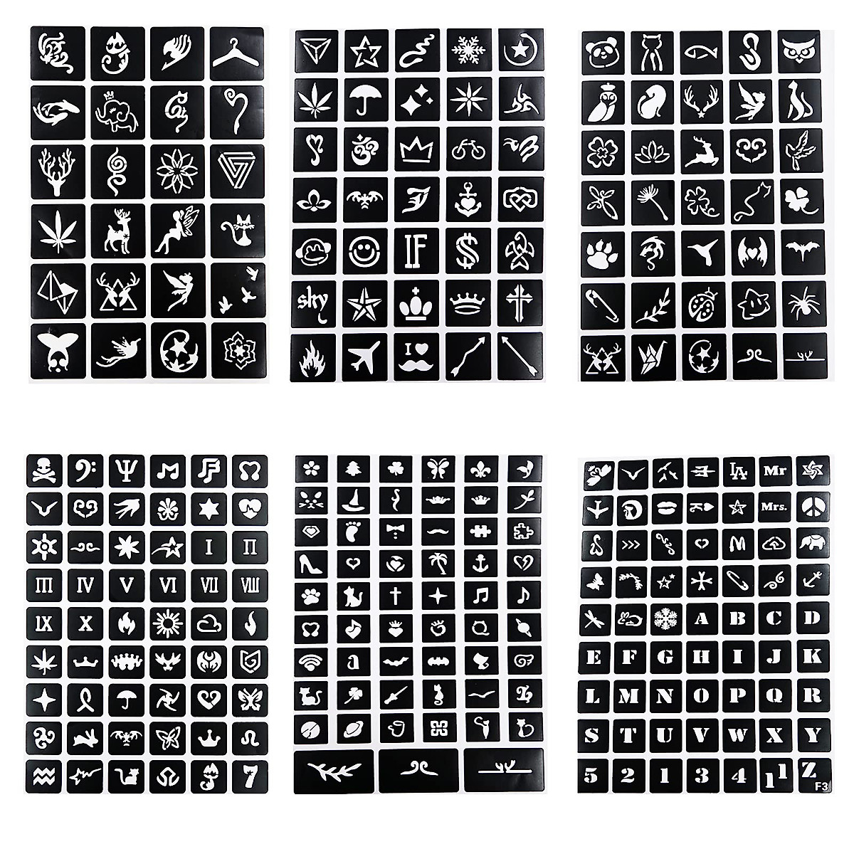 778pcs Temporary Tattoos Stencils, 20 Sheets Reusable Boys and Man Glitter Tattoo Kit Templates Face Painting Stencil Body Design Stencil Pack for Adults Girls Women Kids Teenager Adultssigns Man