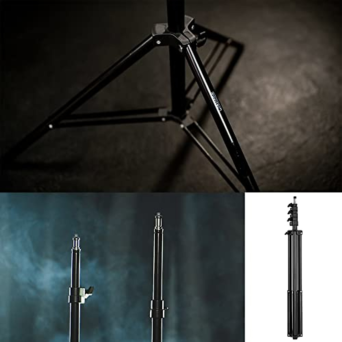 Fovitec 7'6" Spring Cushioned Collapsible Background Stand Kit with Clip for Pop Up Backdrops, Chroma Key Green Screens, and Foldable Disc Reflectors