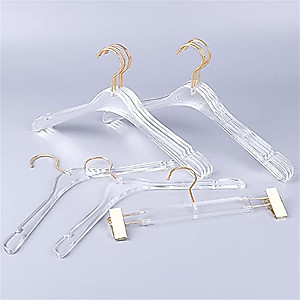 GAMVDOUT Acrylic Hangers with Gold Hook Clear Clothing Standard Hangers