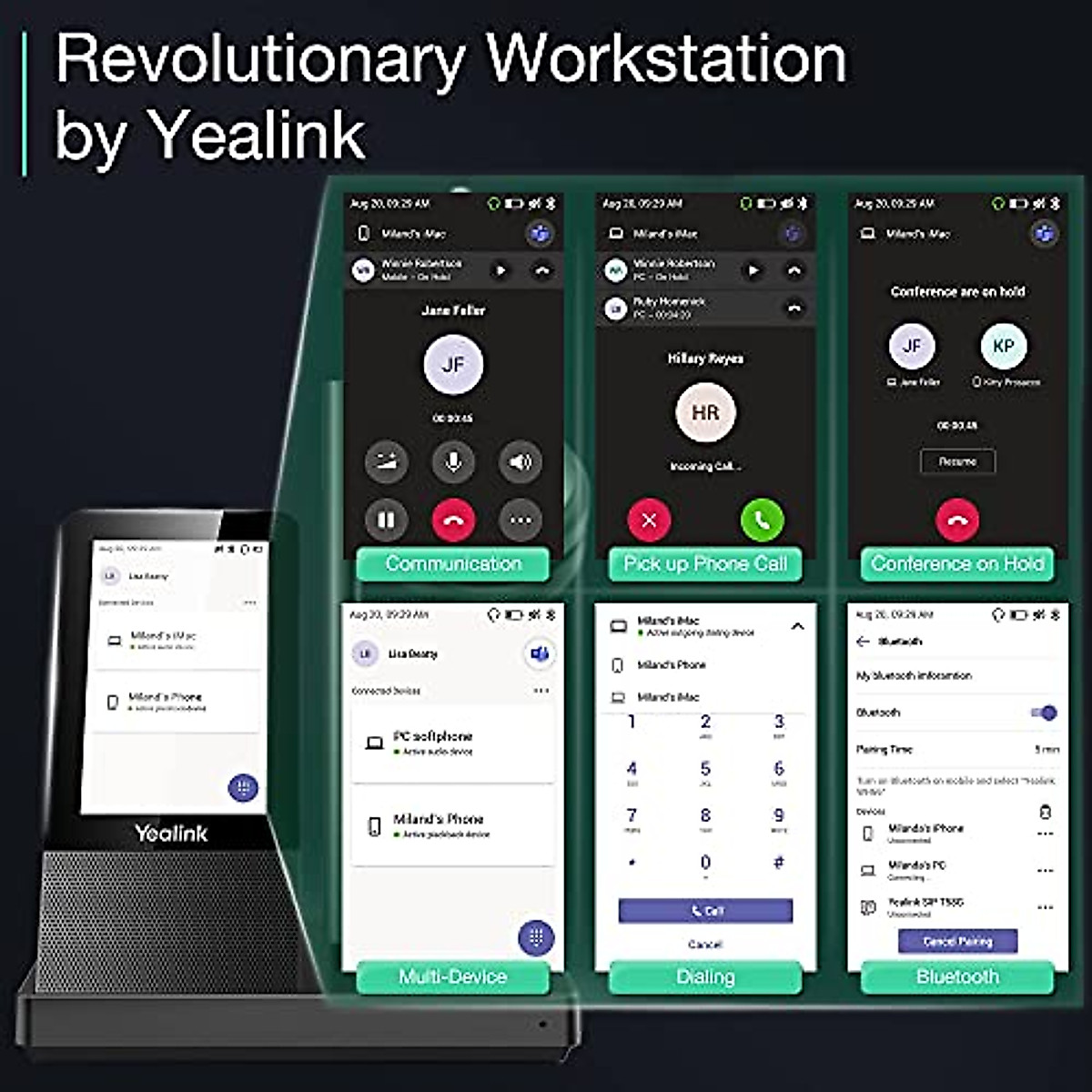 Yealink WH66 Wireless Headset Bluetooth Headset with Microphone Zoom Teams Certified DECT Headset for Office VoIP Phone IP Phone Teams Phone Workstation for UC Communication