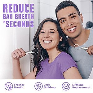 Tongue Scrapers 3 Pack, Single Handle Stainless Steel