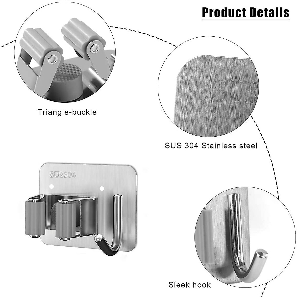 Mop Holder Hook, Silver