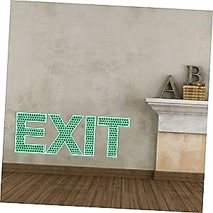 Hohopeti Exit Decal Exit Wall Decal Exit Photoluminescent Signs Stickers Safety Exit Sign Wall Sticker Exit Wall Sticker Exit Luminous Sticker Noctilucence Exit Sign Exit Sticker Green