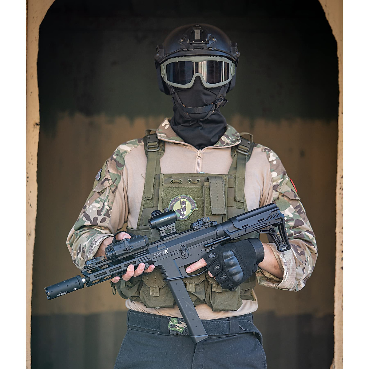 Lancer Tactical Gen 2 New 9mm Battle X CQB Lightweight Carbine AEG Color Black