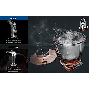Smokey Crew Cocktail Smoker Kit with Butane Torch - Elevate Your Whiskey and Cocktail Experience - Gift for Him