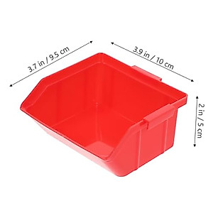 VILLFUL 5pcs Warehouse Parts Box Oblique Garage Hanging Stacking Containers Warehouse Storage Bins Hardware Storage Rack Parts Storage Organizer Warehouse Shelving Stackable Bins Abs Red